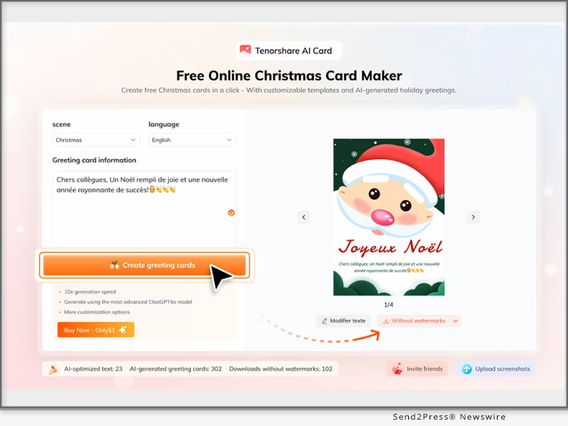 Software: Tenorshare AI Card Launched: New Online Free Christmas Card ...